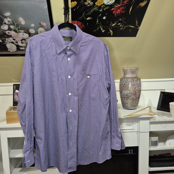Orvis | Shirts | Orvis Mens Lavender Checkered Buttondown Shirt 79427 ...
